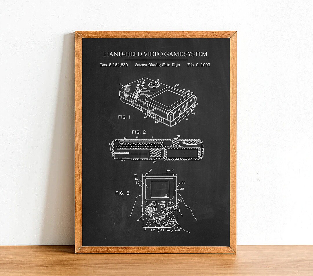 NINTENDO GAMEBOY Patent Poster Print - A4 A3 A2 Prints - Home Wall Art ...