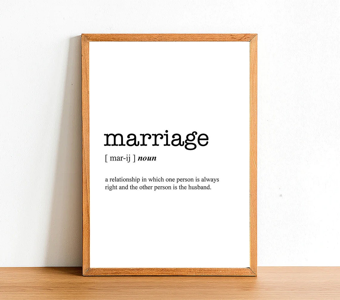 MARRIAGE Word Definition Poster Print Urban Dictionary | Etsy