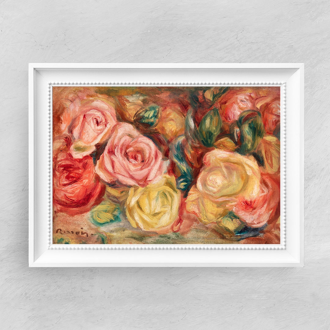 Roses - Renoir - Fine Art Print - Vintage Art Poster - Famous Paintings ...
