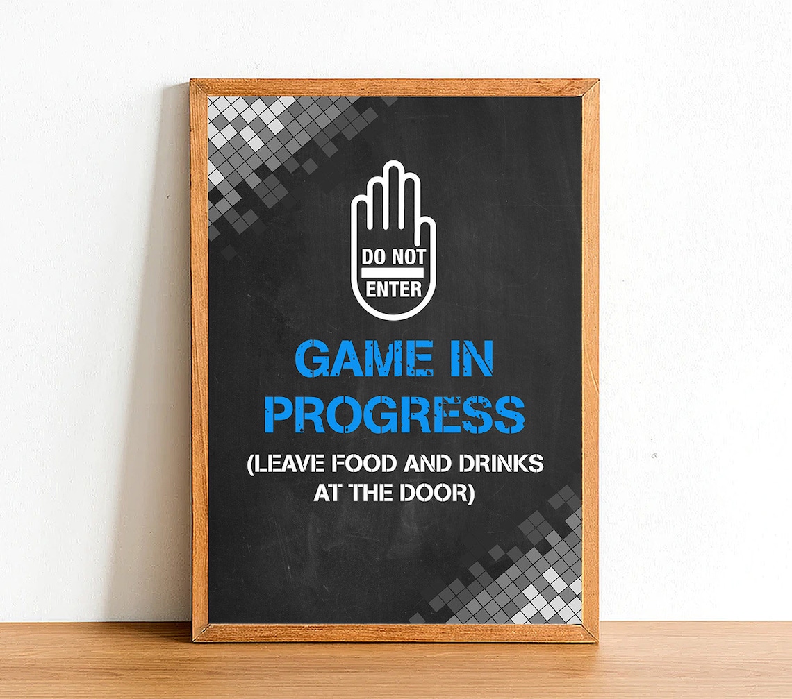 Do Not Enter Game in Progress - Gaming Poster Print - Gamer Wall Art ...