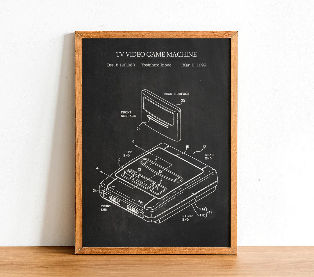 SUPER NINTENDO Patent Poster Print - A4 A3 A2 Prints - SNES - Super ...