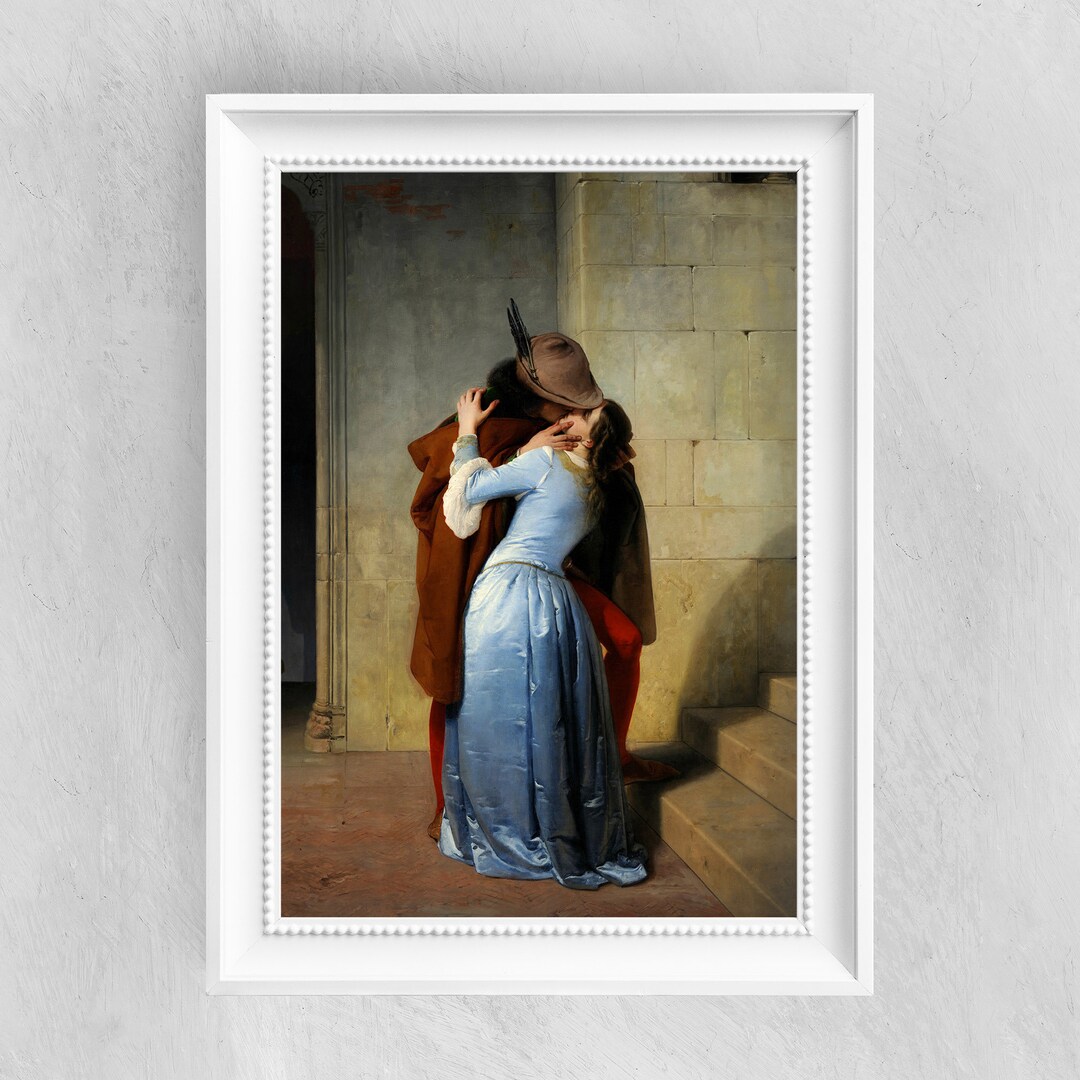 The Kiss by Francesco Hayez - Romantic Painting - Vintage Art Print ...