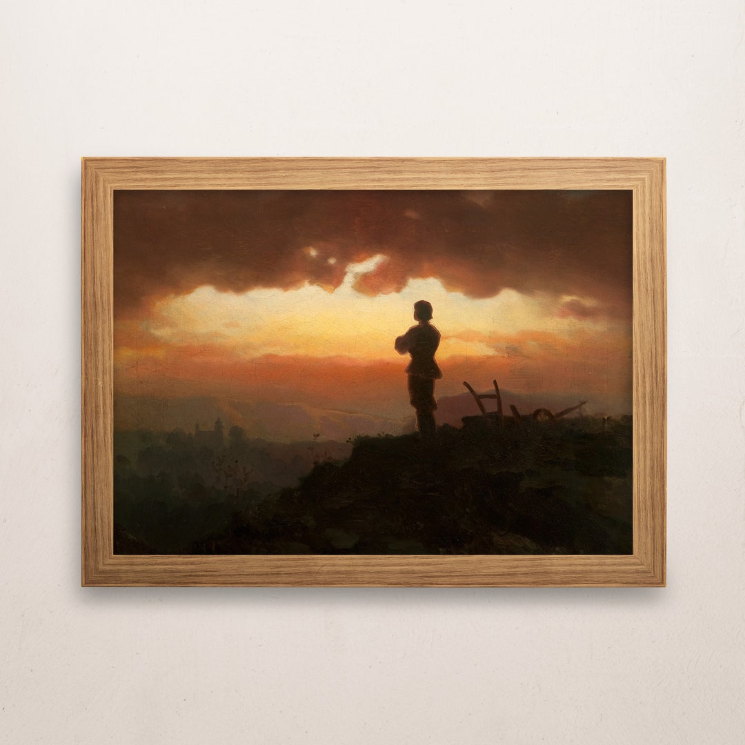 Young Boy Praying Landscape Print - Famous Fine Art Painting - Rustic ...