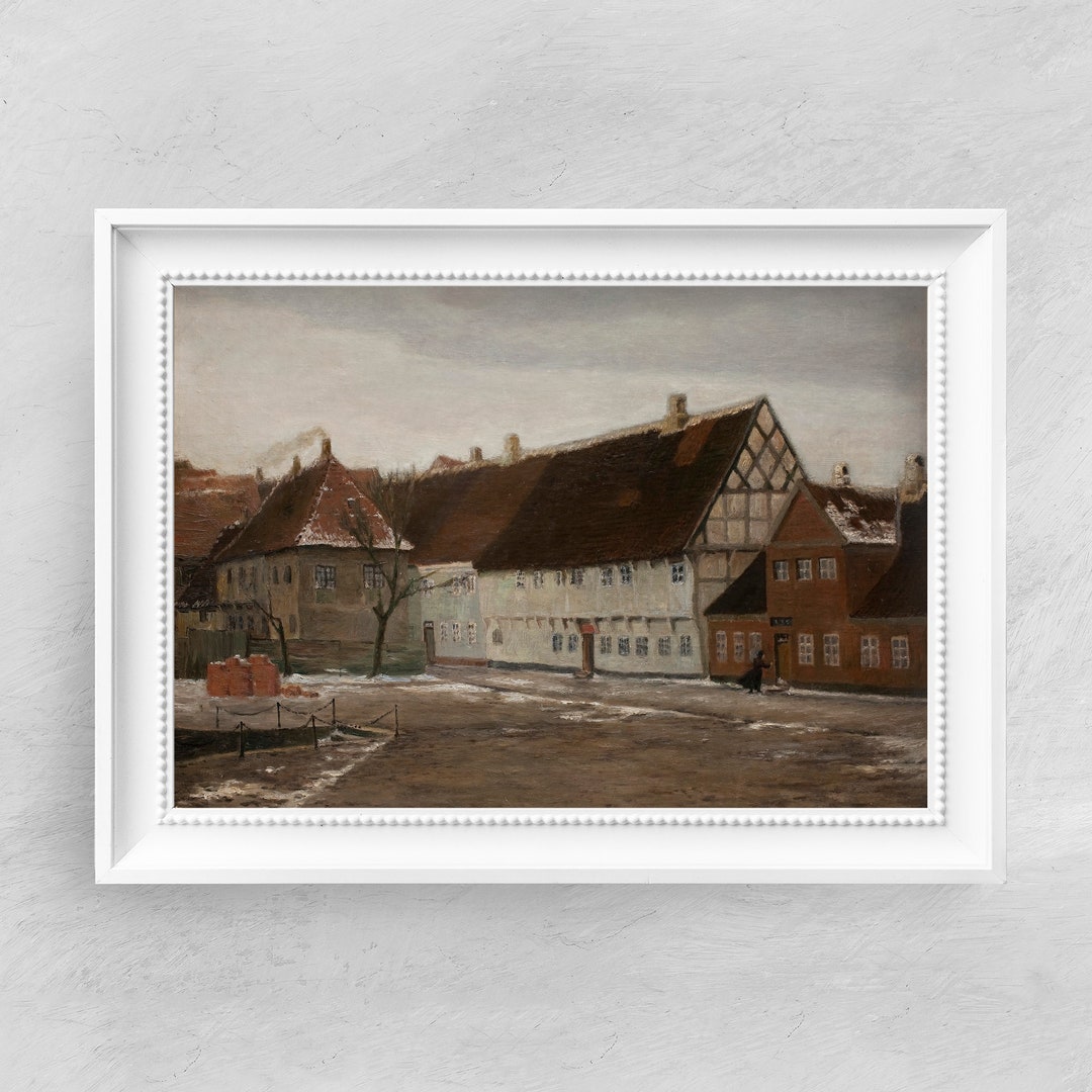 Vintage Townhouse Landscape Poster Print - Famous Fine Art Painting ...