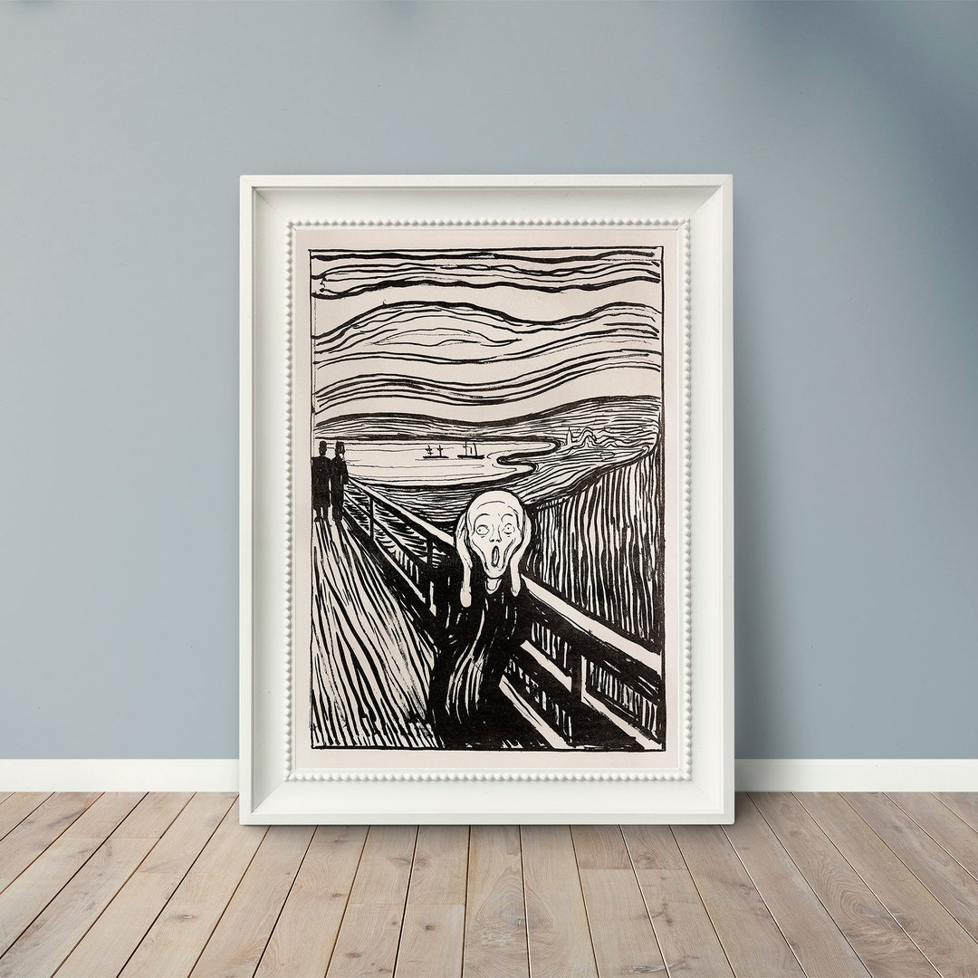 Edvard Munch - the Scream Litograph - 1895 - Famous Paintings - Vintage ...