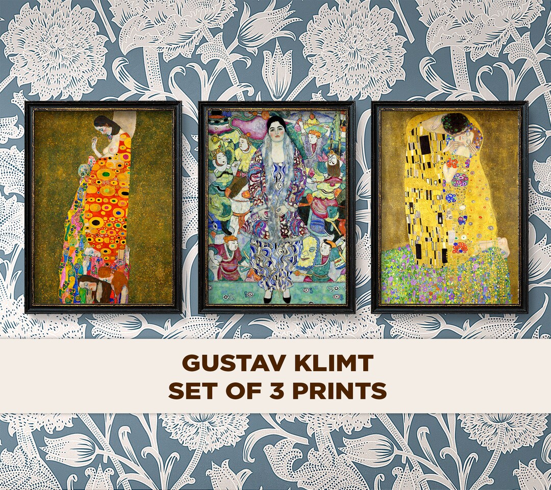 Set of 3 GUSTAV KLIMT Poster Prints | Vintage Wall Art | Famous ...