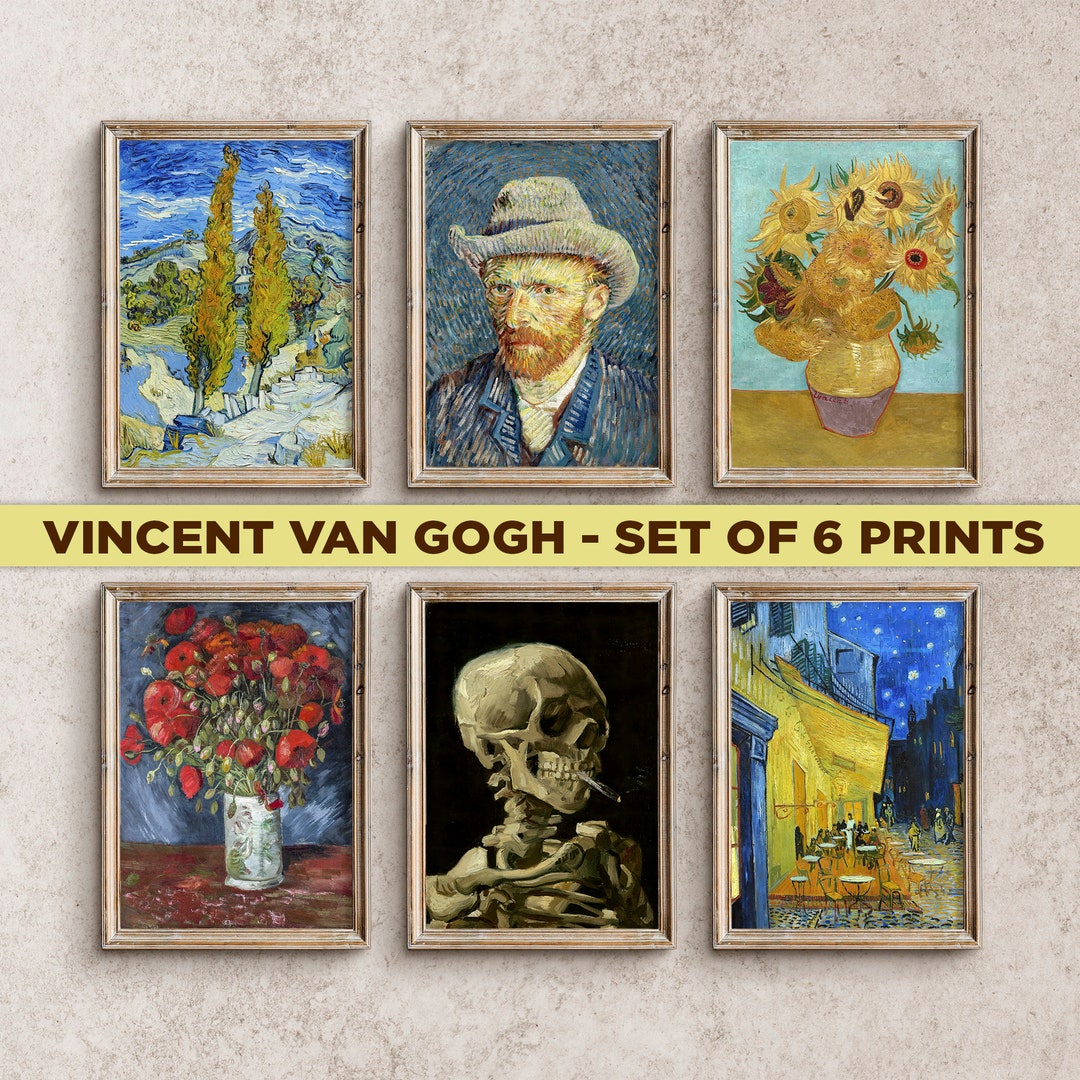 Van Gogh Set of 6 Poster Prints | Antique Wall Art | Famous Oil ...