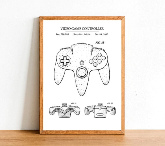 NINTENDO CONTROLLER Patent Poster Print A4 A3 A2 Prints | Etsy
