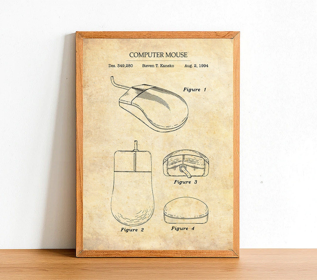 COMPUTER MOUSE Patent Poster Print - A4 A3 A2 Prints - Home Wall Art ...