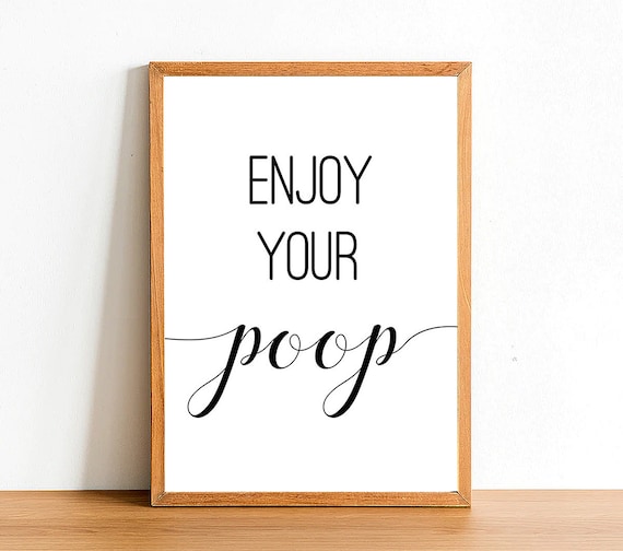 Enjoy Your Poop Bathroom Poster Print Satin Paper Toilet - Etsy Canada