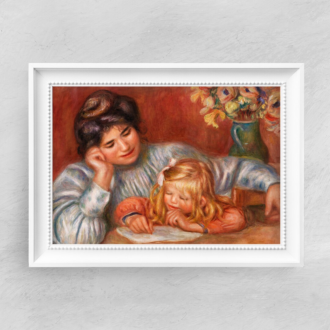 Writing Lesson by Pierre Auguste Renoir - Fine Art Print - Vintage Art ...