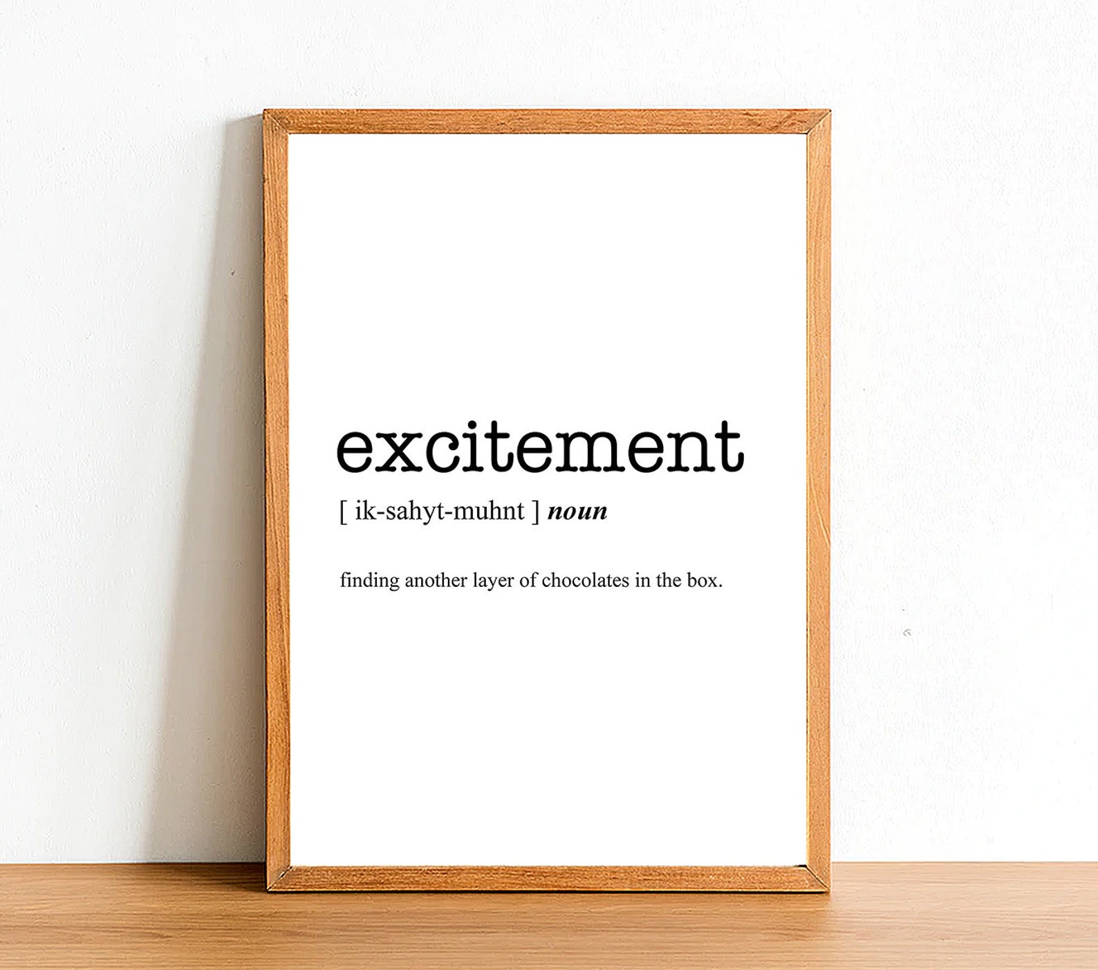 EXCITEMENT Word Definition Poster Print - Urban Dictionary - Word ...