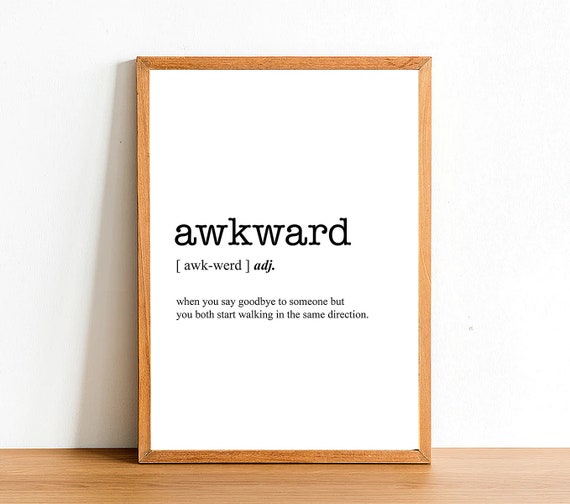 AWKWARD Word Definition Poster Print Urban Dictionary Word | Etsy