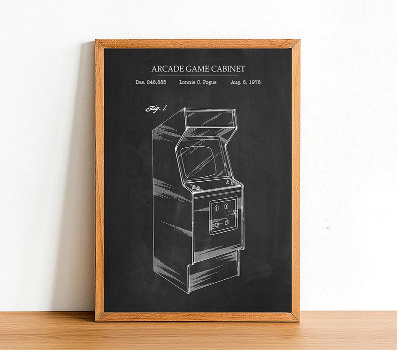 ATARI ARCADE CABINET Patent Poster Print - A4 A3 A2 Prints - Home Wall ...