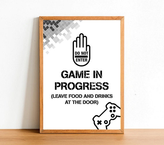 Do Not Enter Gaming In Progress Gaming Poster Print Gamer | Etsy