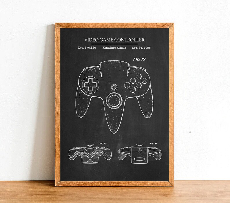 NINTENDO CONTROLLER Patent Poster Print - A4 A3 A2 Prints - Home Wall ...