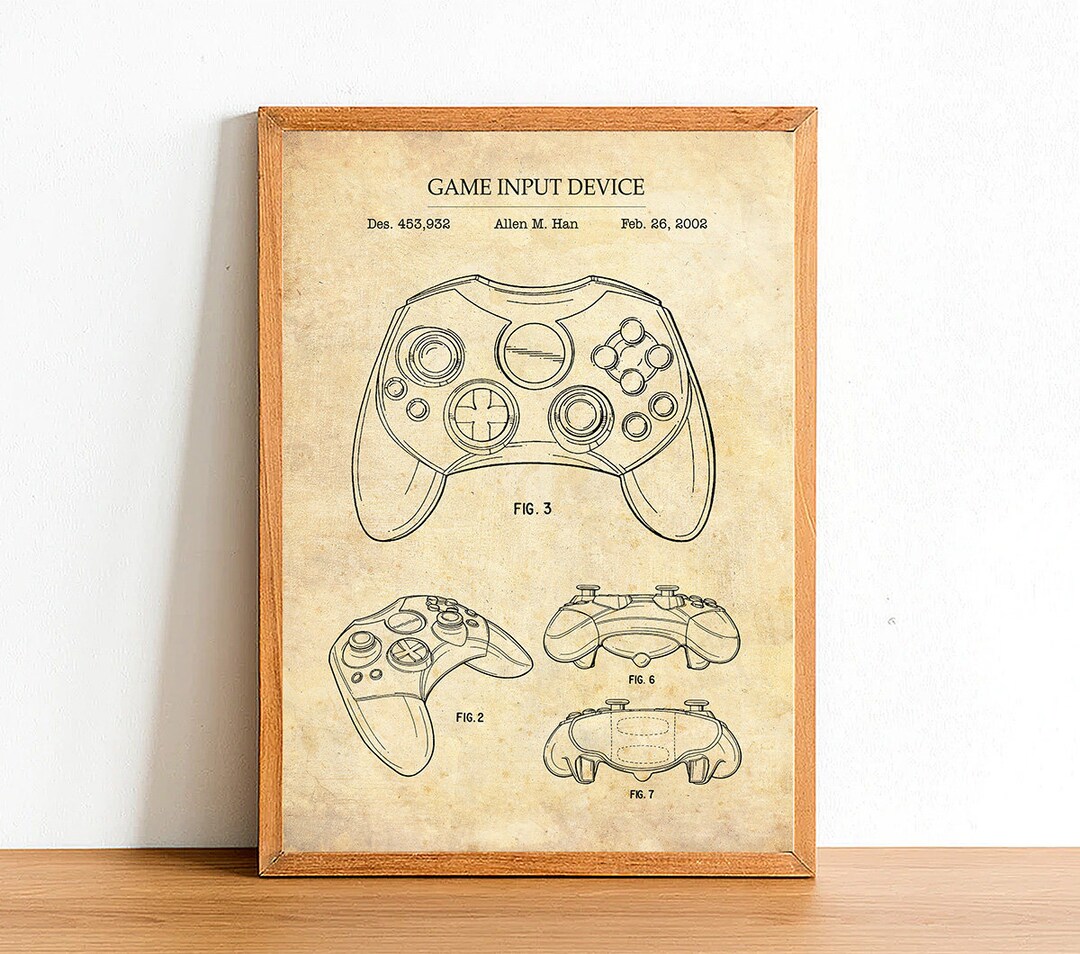 XBOX CONTROLLER Patent Poster Print A4 A3 A2 Prints Home Wall Art Decor ...