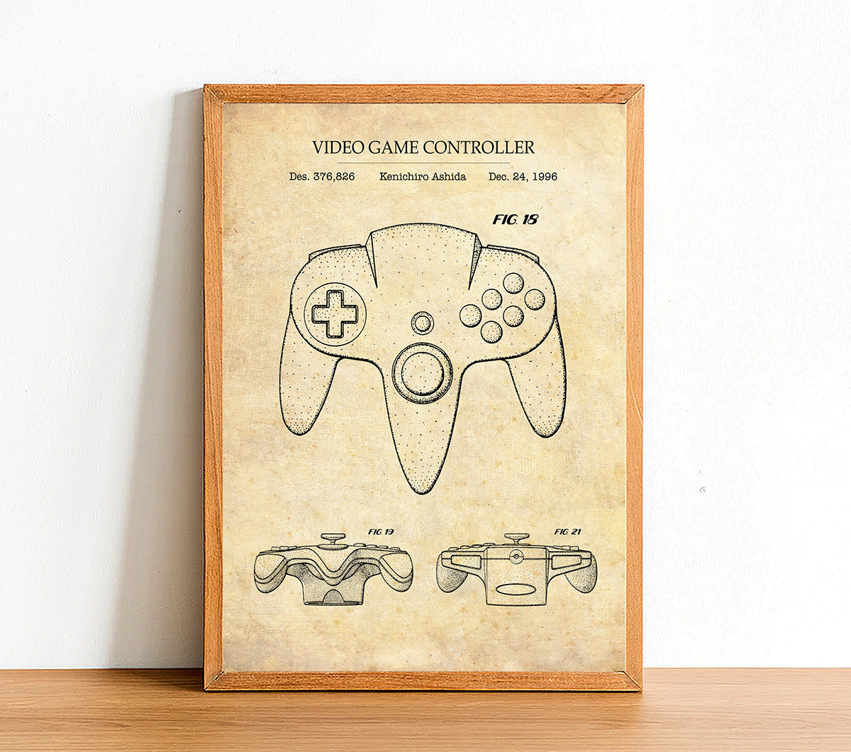 NINTENDO CONTROLLER Patent Poster Print - A4 A3 A2 Prints - Home Wall ...