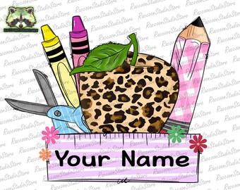 CUSTOM Name Frame Back to School Png, Camo Apple Png, Teacher Png ...