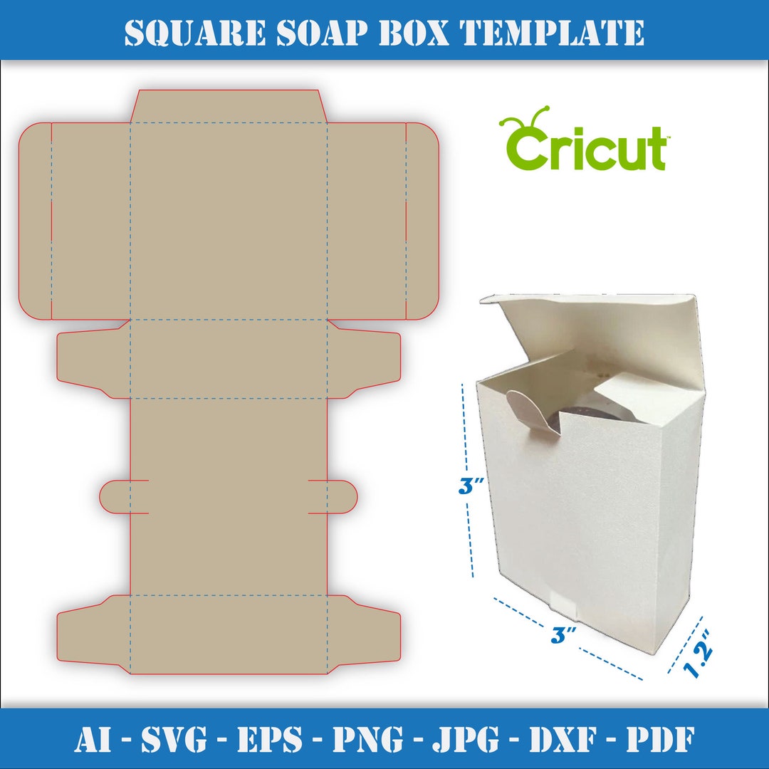 Square Soap Box Template, Soap Box Svg, Box Svg, Packing Box Svg, Svg ...