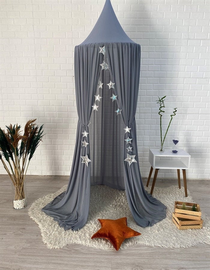 Grey Canopy Bed Canopyhanging Playcrib | Etsy