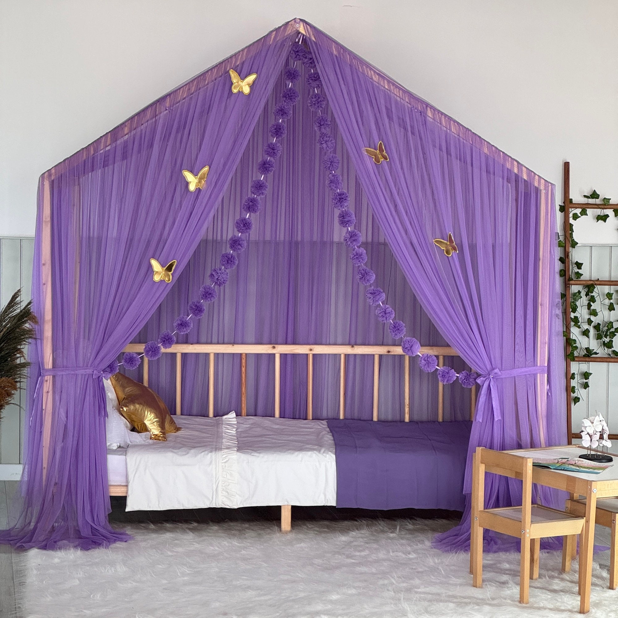 Luxury Montessori Canopy lilac canopy Bed Curtains canopy for Crib montessori Canopy bed Canopy canopy Tent customized Bed Canopy Etsy