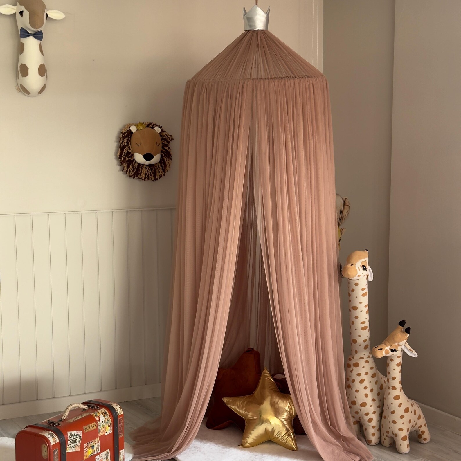 Brown Canopy, Tulle Bed Canopy, Bed Baldachin, Montessori Bed, Canopy ...