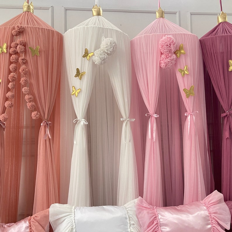 Kids Bed Canopy for Girls Soft Smooth Play Tent Crib - Etsy