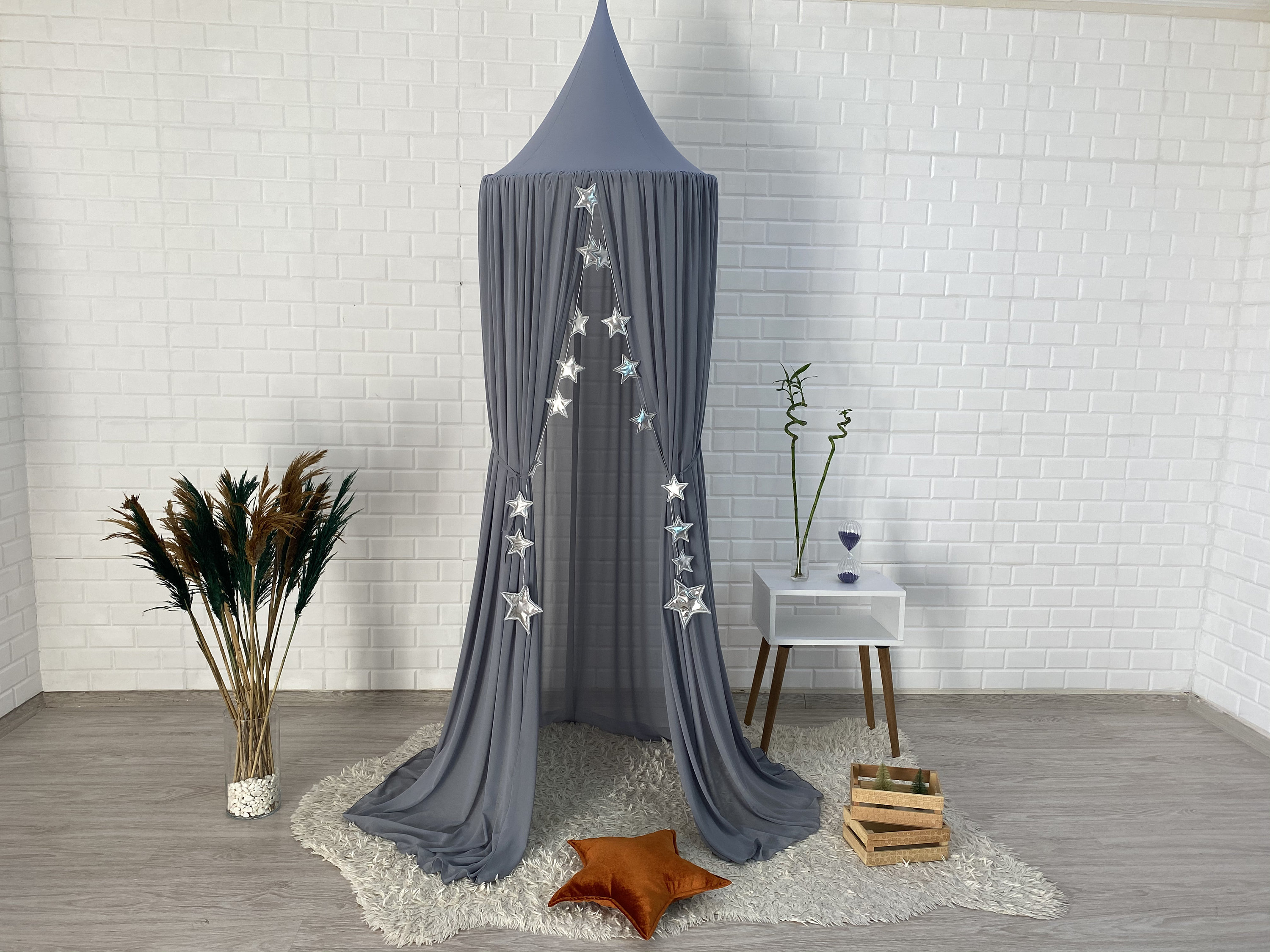 Grey Canopy Bed Canopyhanging Playcrib | Etsy