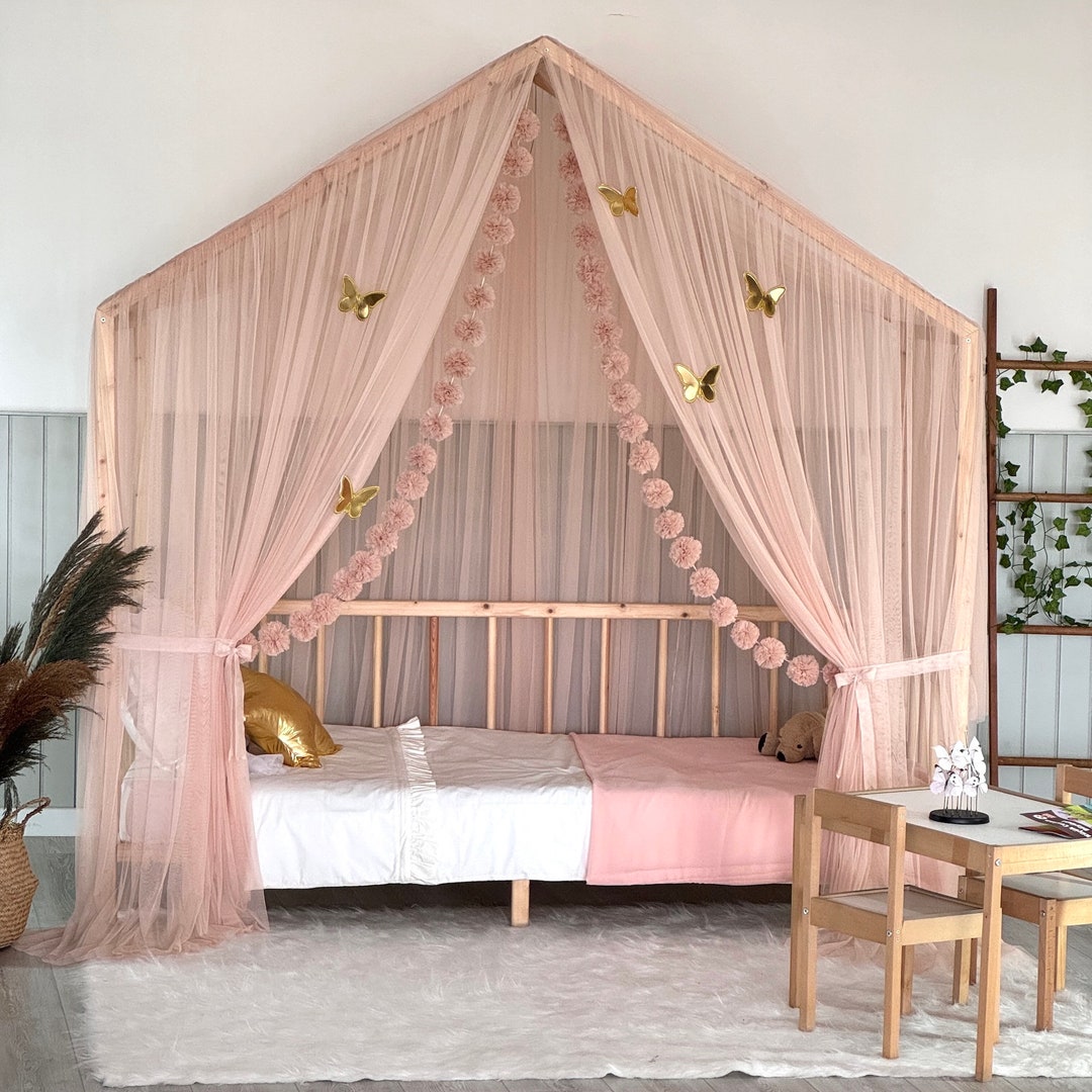 Luxury Montessori Canopy,light Powder,canopy Bed Curtains,canopy for ...