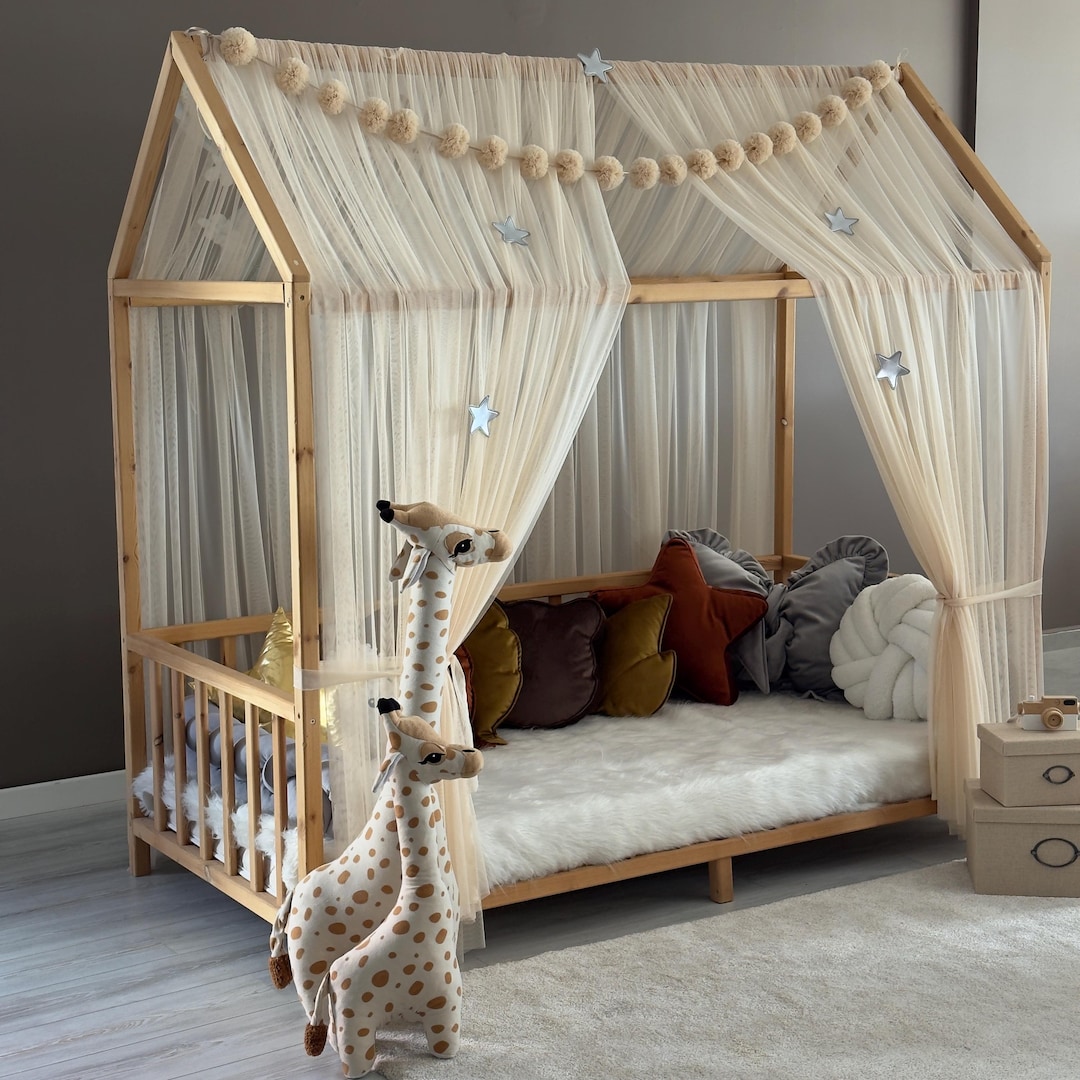 Honey Foam Montessori Bed Canopy, Kids Bed Canopy, Montessori Bed ...