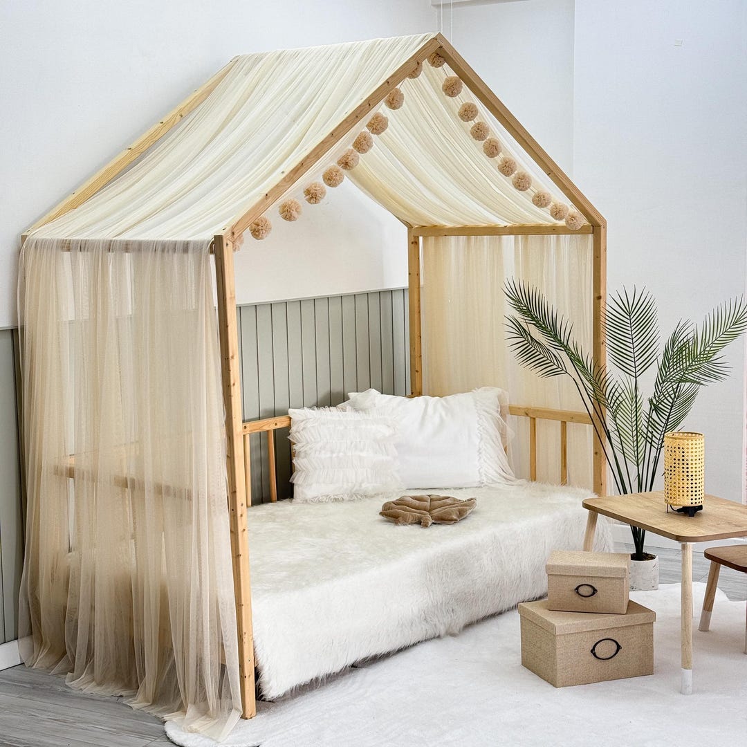 Honey Foam Montessori Bed Canopy, Kids Bed Canopy, Montessori Bed ...