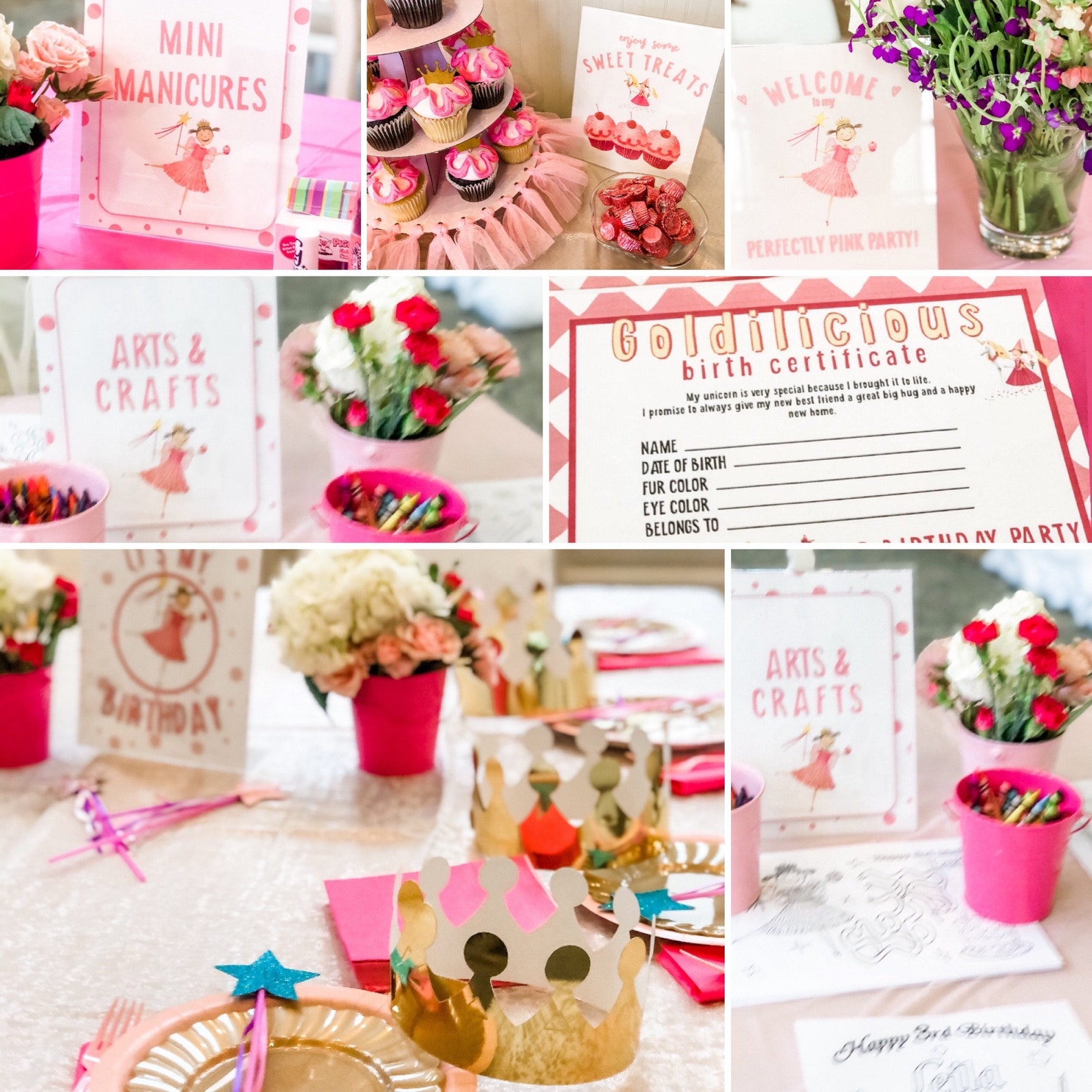 NEW Sweetalicious Set of 4 Party Signs, Girl Birthday, Pink Party Decor ...