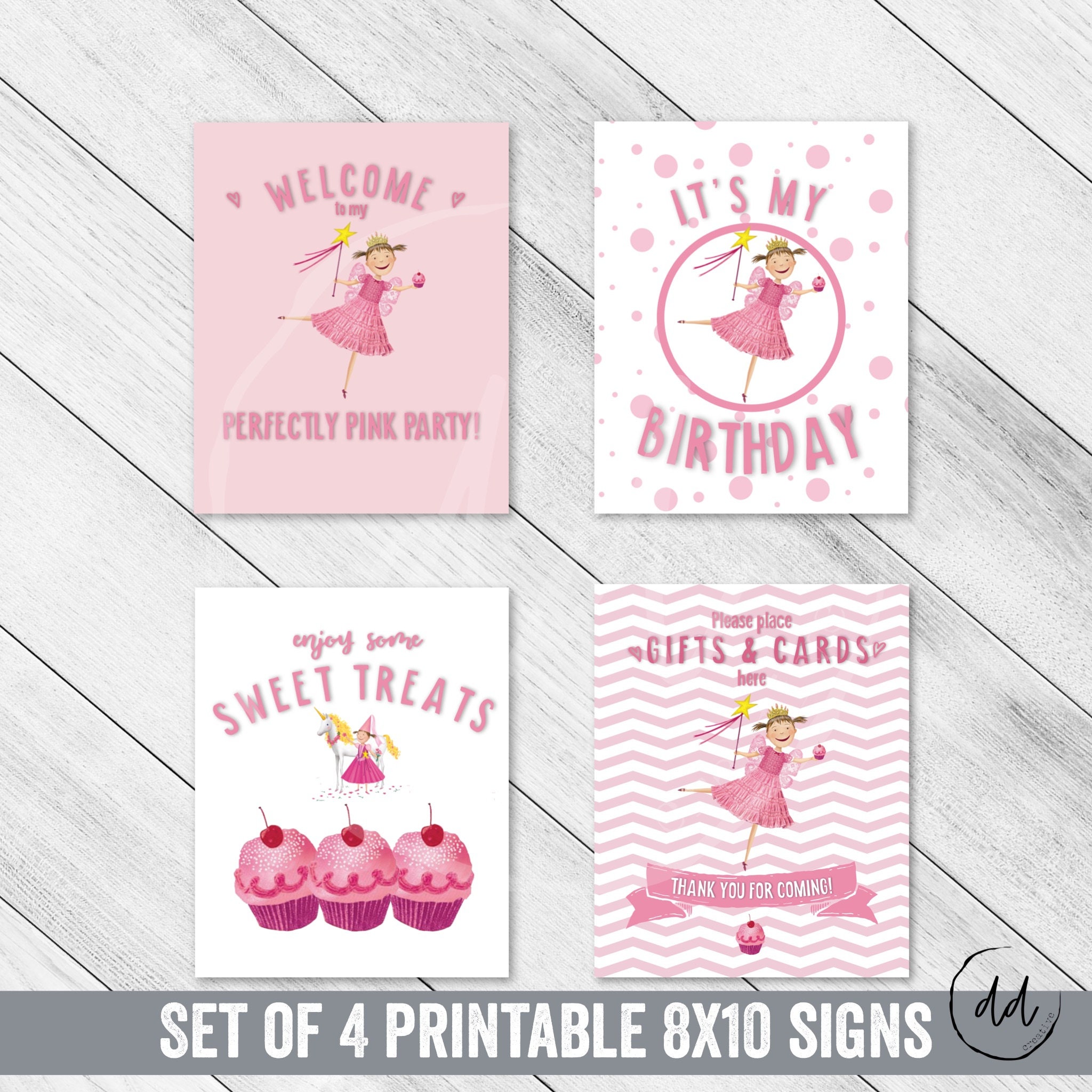 NEW Sweetalicious Set of 4 Party Signs, Girl Birthday, Pink Party Decor ...