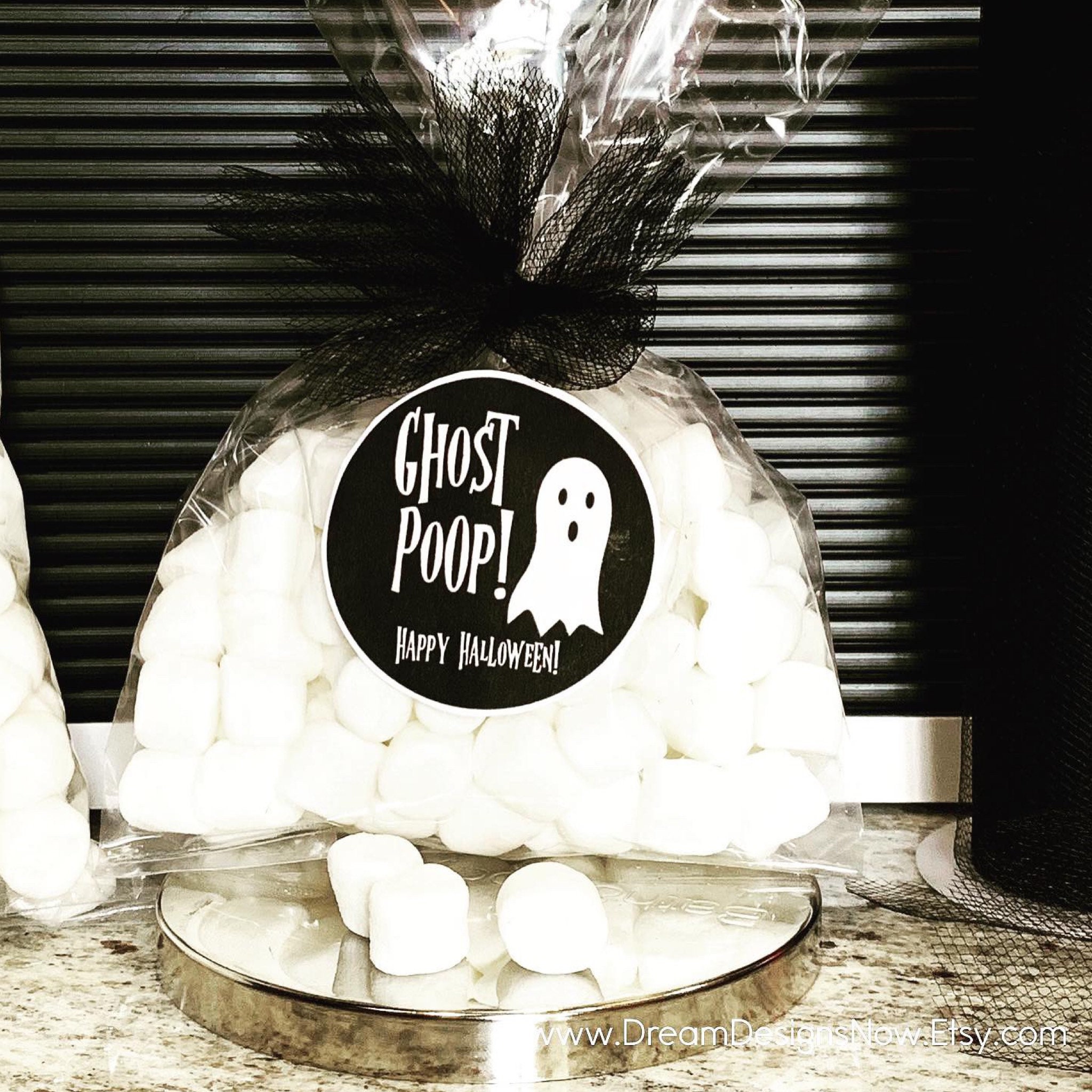 Ghost Poop Halloween Stickers Goody Bags Marshmallow Treat - Etsy