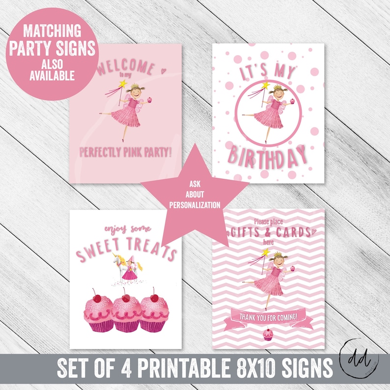 NEW Sweetalicious Set of 4 Party Signs, Girl Birthday, Pink Party Decor ...