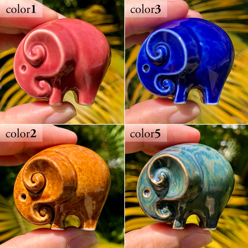Handmade Ceramic Baby Elephant Figurine: Glossy Porcelain Decoration - Etsy