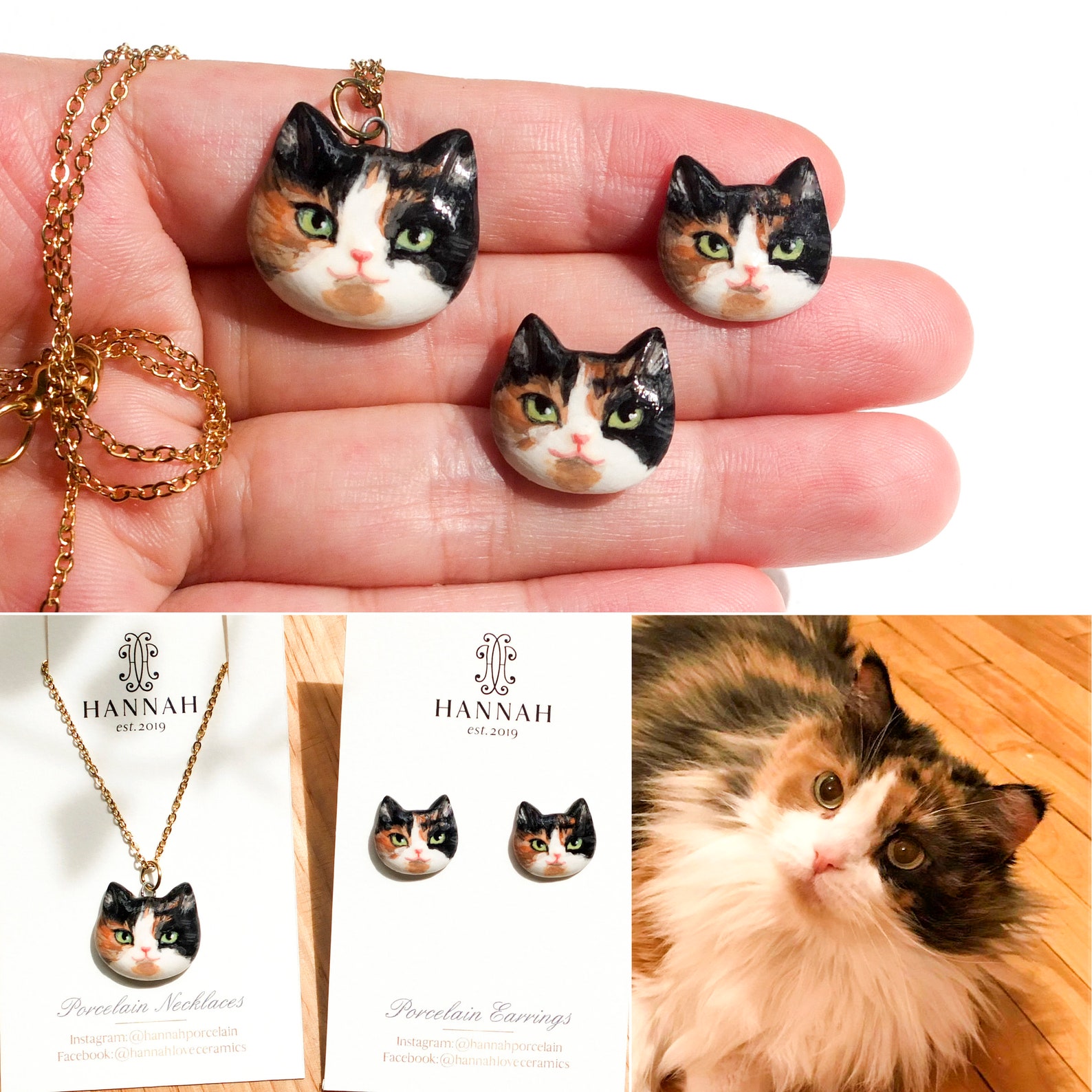 Personalized Cat Jewelry Gifts Cat Portrait Necklace Women - Etsy
