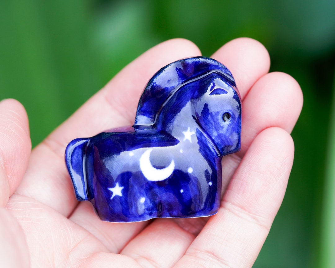 Night Sky Horse Figurine Starry Night Horse Blue Moon Horse - Etsy