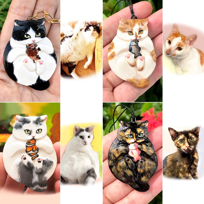 Custom Paint Tortoiseshell Cat Figurine Ceramic Tortie Cat - Etsy