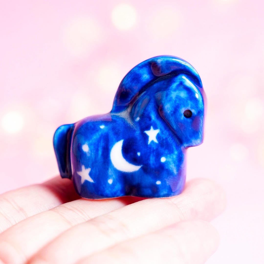 Night Sky Horse Figurine, Starry Night Horse, Blue Moon Horse, Outer ...