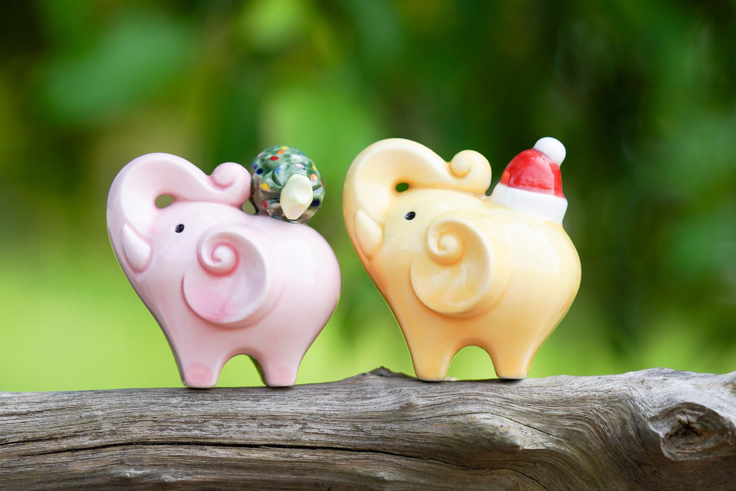 Pink Porcelain Elephant Figurine: Collectible Christmas Decor - Etsy
