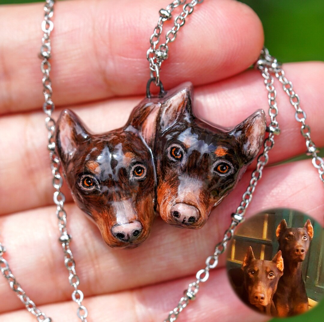 Personalized Dog Portrait Pendant: Custom Pet Necklace, Animal Lover ...