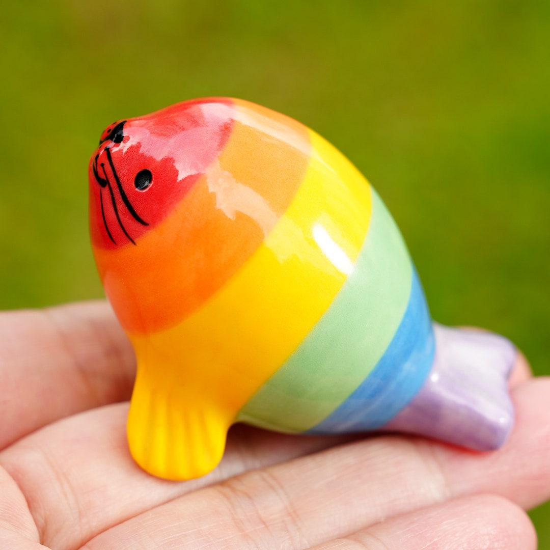 Cute Rainbow Seal, Ceramic Seal Figurine, Amazing Gifts - Etsy