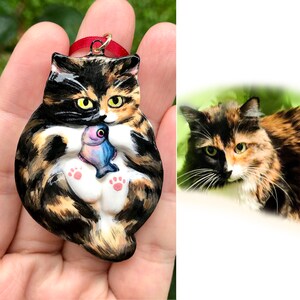 Custom Paint Tortoiseshell Cat Figurine, Ceramic Tortie Cat, Hand Made ...