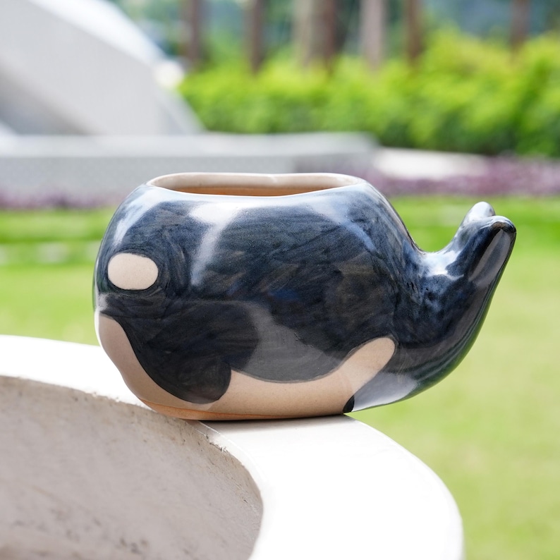 Handmade Ceramic Orca Planter Pot, Unique Sea Animal Gift - Etsy