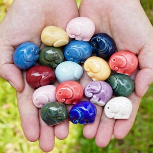 Tiny Ceramic Elephant Figurine: Lucky Elephant Gift - Etsy