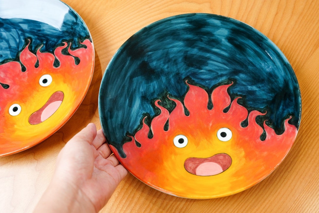 Ceramic Fire Demon Plate, Cute Fire Character, Gift for Her, Christmas ...