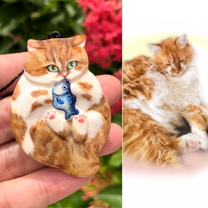 Custom Paint Tortoiseshell Cat Figurine, Ceramic Tortie Cat, Hand Made ...