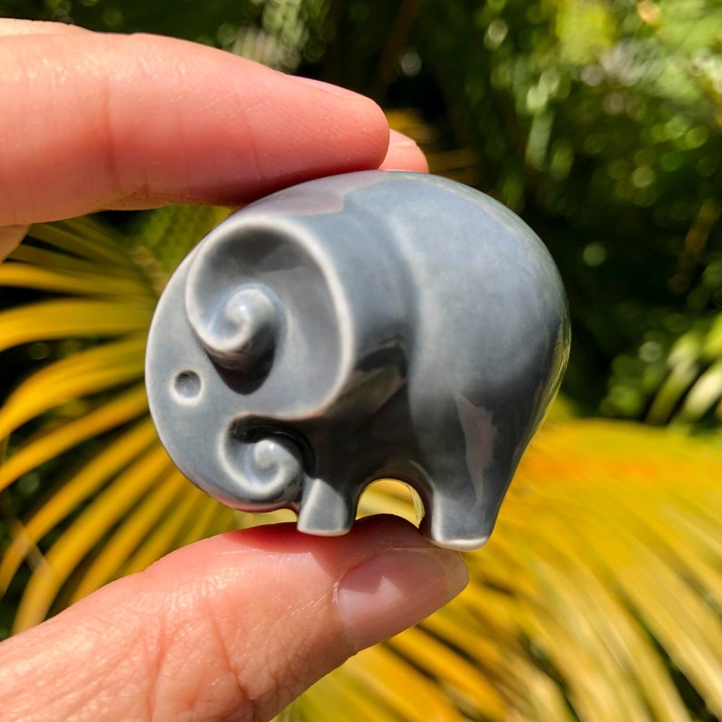 Handmade Ceramic Baby Elephant Figurine: Glossy Porcelain Decoration - Etsy